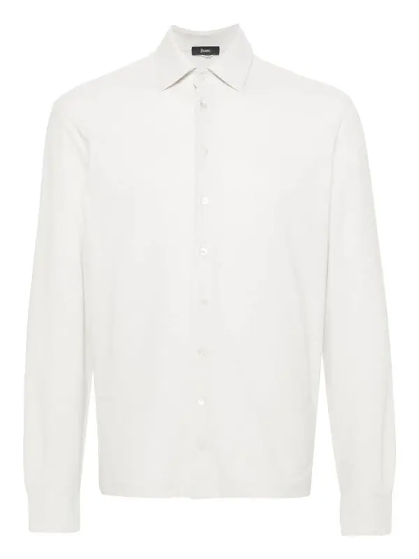 Herno Spread-collar Cotton Shirt - Neutrals
