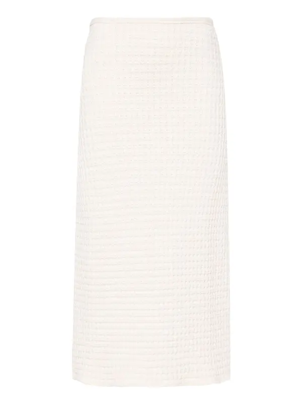 JIL SANDER Waffle-knit Midi Skirt - Neutrals