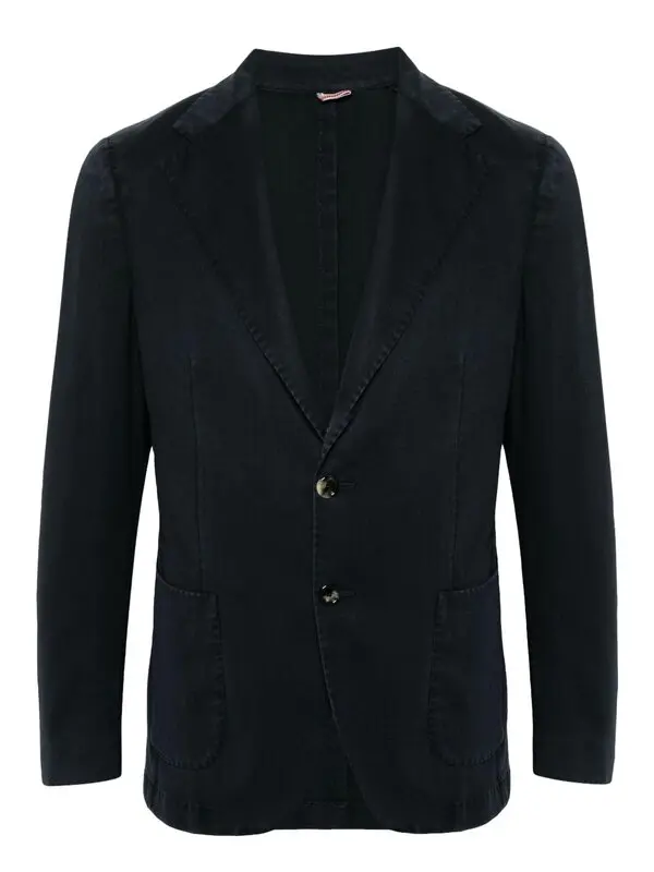 DELL'OGLIO Single-breasted Wool Blazer - Blue