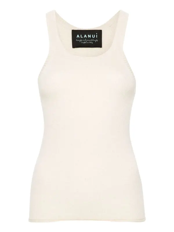 Alanui Racerback Ribbed Tank Top - Neutrals