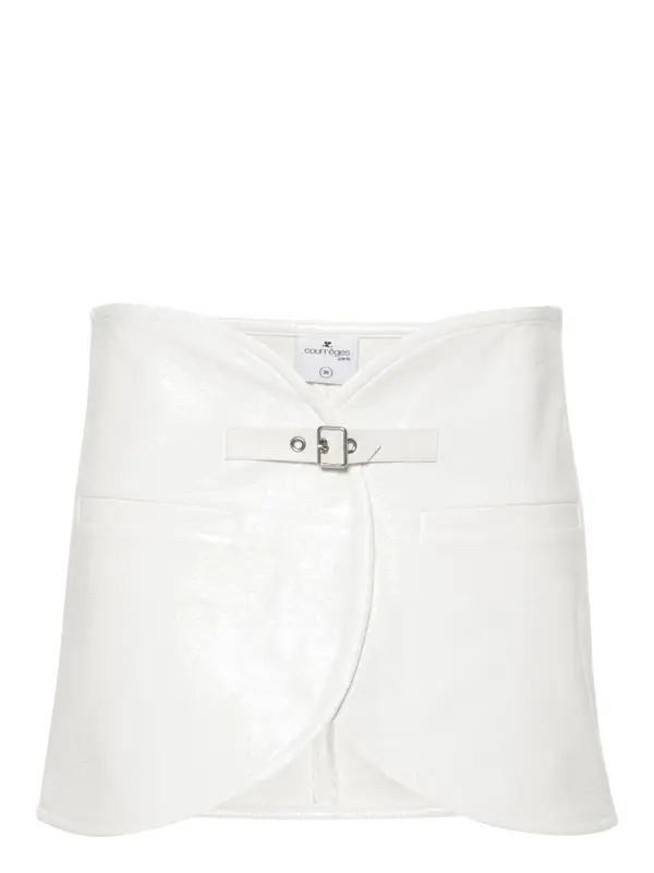 COURREGES Ellipse Vinyl Mini Skirt - White