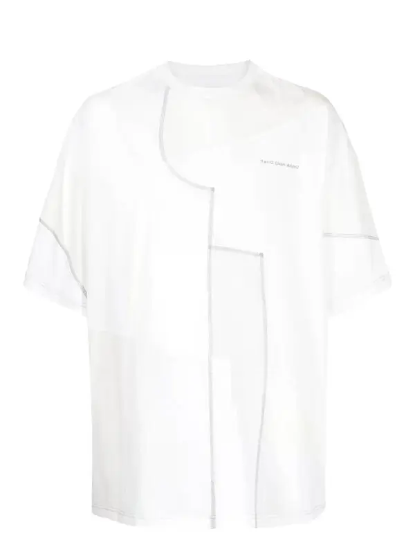 FENG CHEN WANG Panelled Cotton T-shirt - White