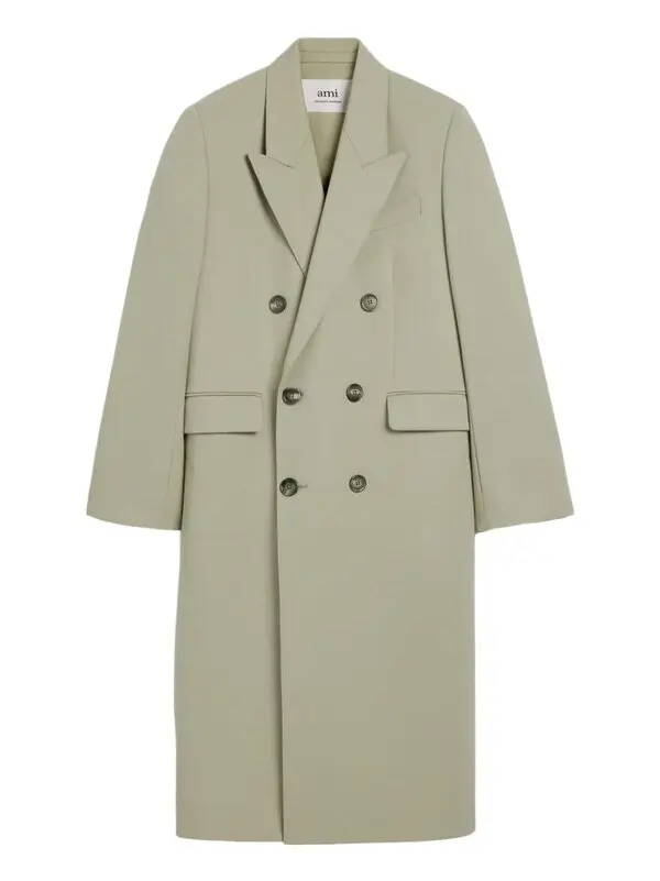 Ami Double-breasted Virgin Wool Coat - Green