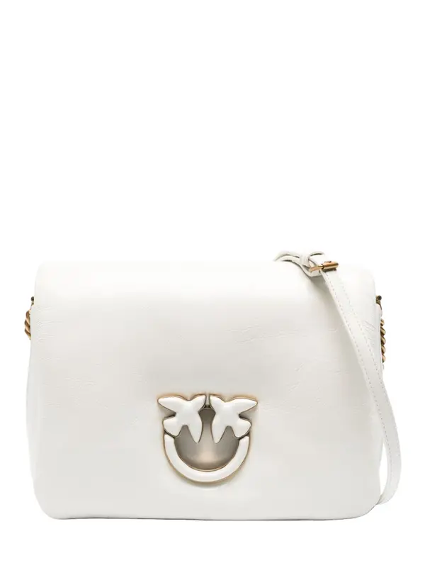 Pinko Love Leather Crossbody Bag - White