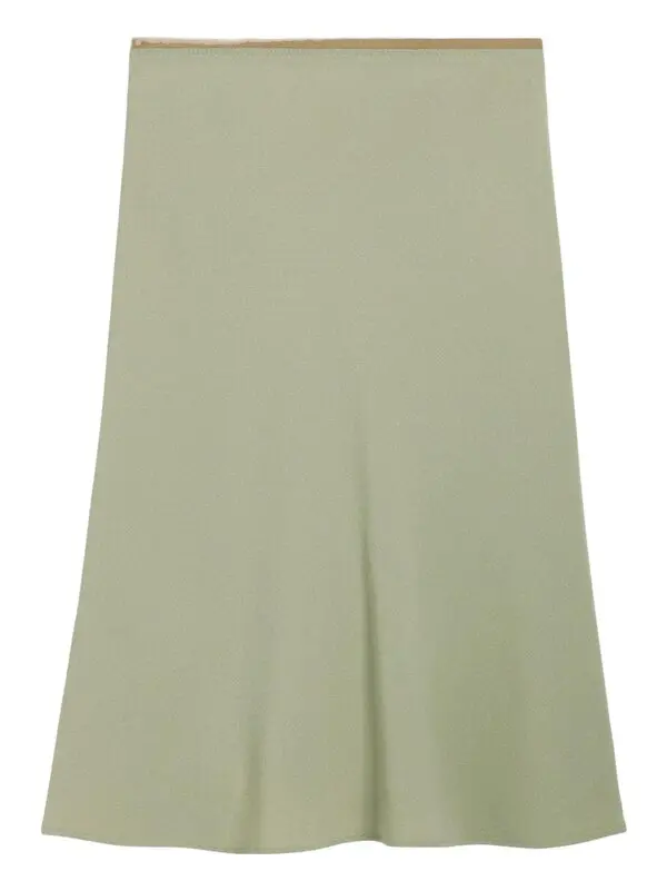 Ami Crepe Midi Skirt - Green
