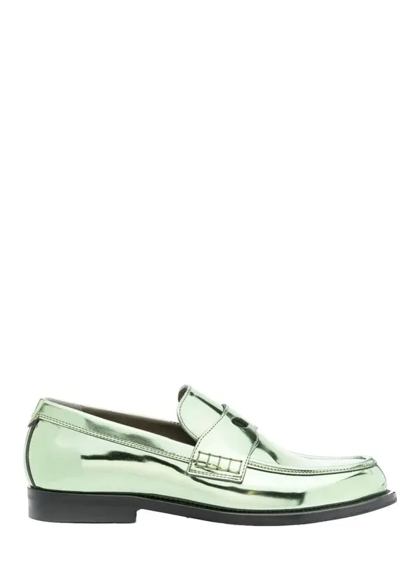 Gcds Wirdo Patent-leather Loafers - Green