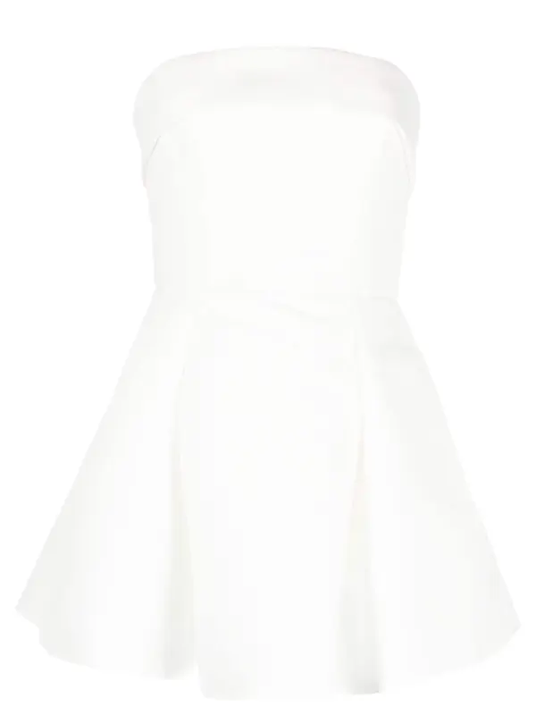 Amsale Pleated Mini Dress - White