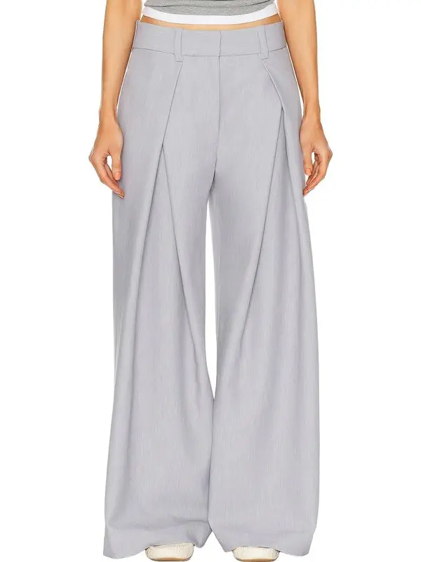GRLFRND Nolan Pleated Trouser - Heather Grey
