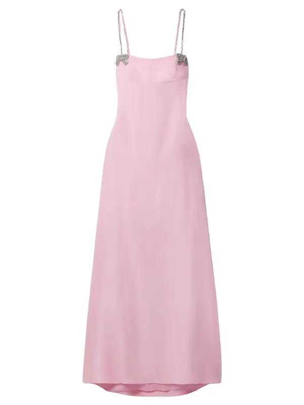 Valentino Garavani Crystal-embellished Silk-crepe Gown - Pink