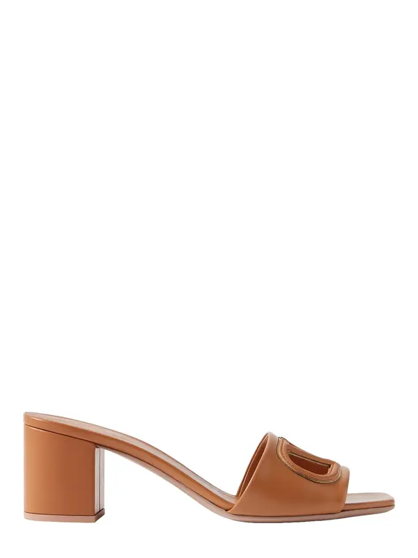 Valentino Garavani Vlogo 60 Cutout Leather Mules - Brown