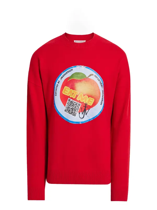 JW Anderson Printed Knitted Sweater - Red