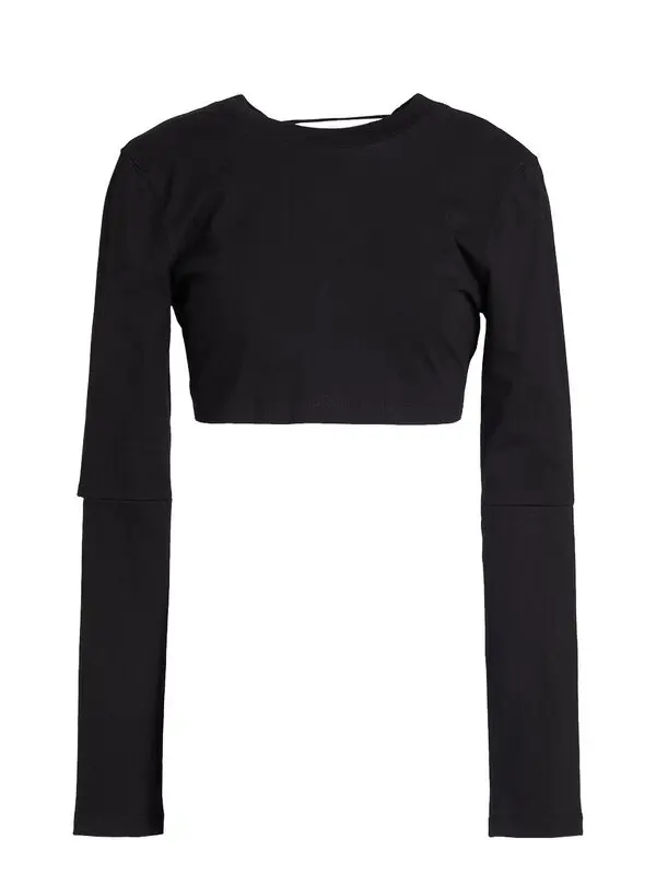 Jacquemus Piccola Cropped Cutout Top - Black