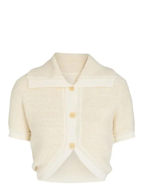 Jacquemus Campana Cropped Bouclé-knit Cardigan - Ecru