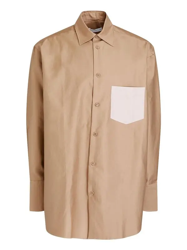 JW Anderson Oversized Cottonpoplin Shirt - Beige