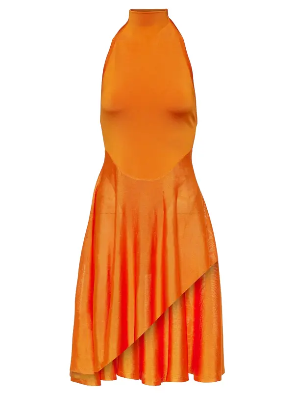 Alaïa High-neck Mini Dress - Orange