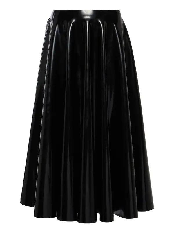Alaïa Latex Midi Skirt - Black