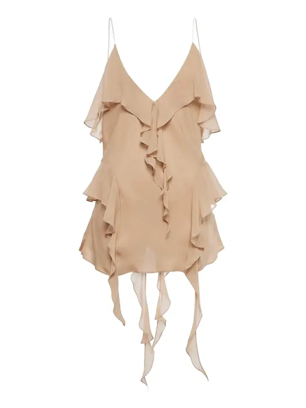 Khaite Piet Silk Georgette Camisole - Neutrals
