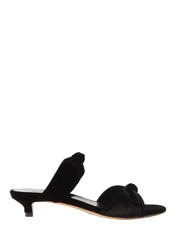 Le Monde Beryl Knot Velvet Mules - Black