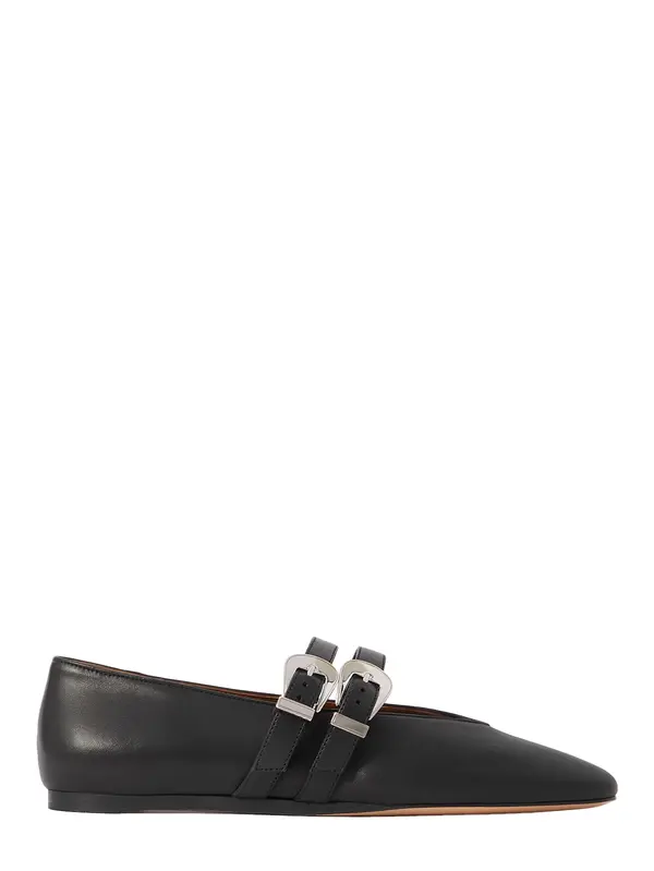 Le Monde Beryl Claudia Leather Mary-jane Ballet Flats - Black