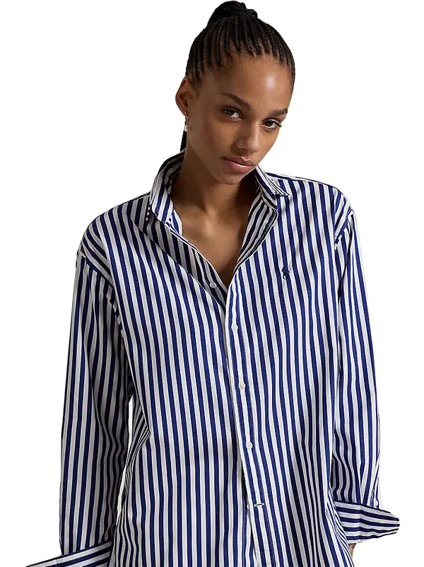 Ralph Lauren Relaxed Fit Striped Shirt - Fall Royal/ White