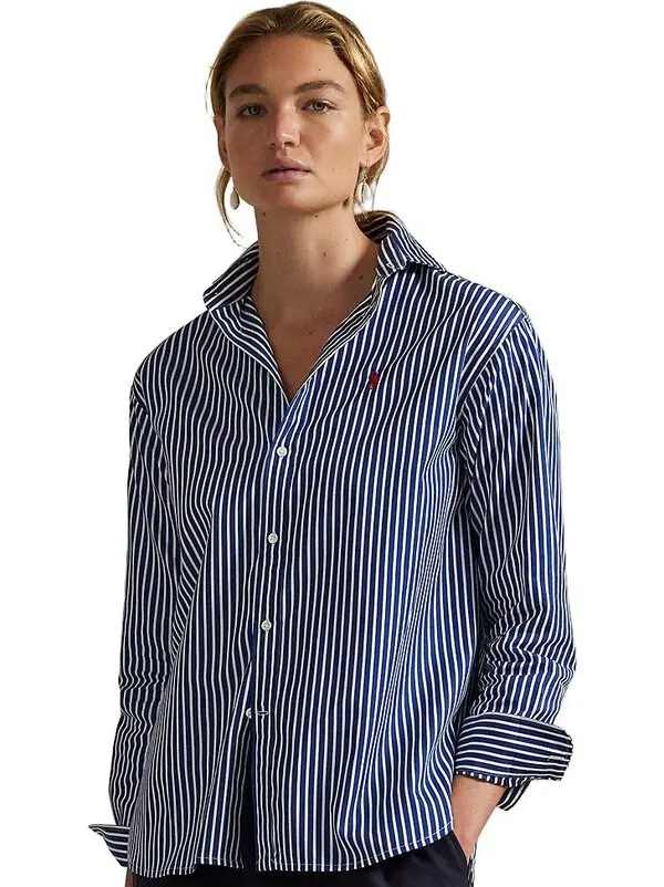Ralph Lauren Relaxed Fit Striped Cotton Shirt - Royal/white