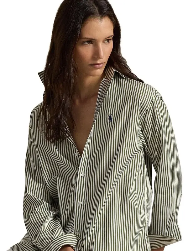 Ralph Lauren Relaxed Fit Striped Shirt - Supply Olive White