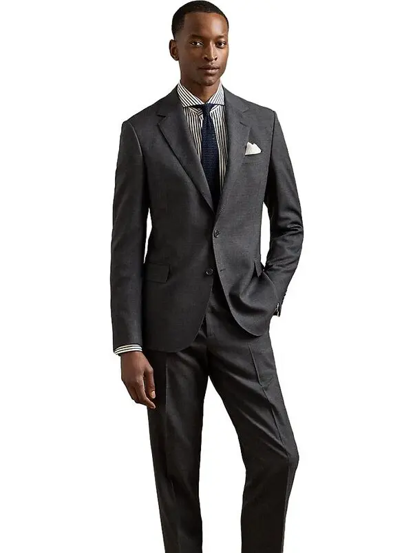 Ralph Lauren Gregory Hand-tailored Wool Twill Suit - Charcoal