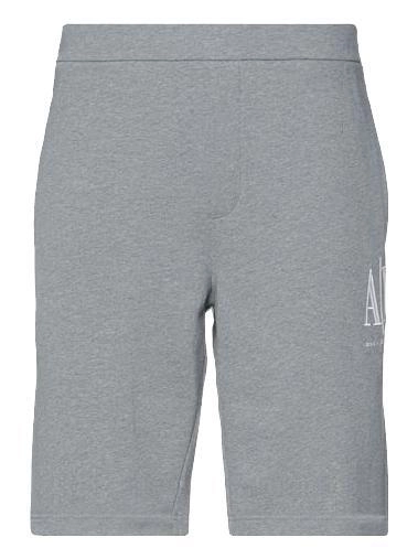 Armani Exchange Cotton French Terry Shorts With Logo Print - Grey