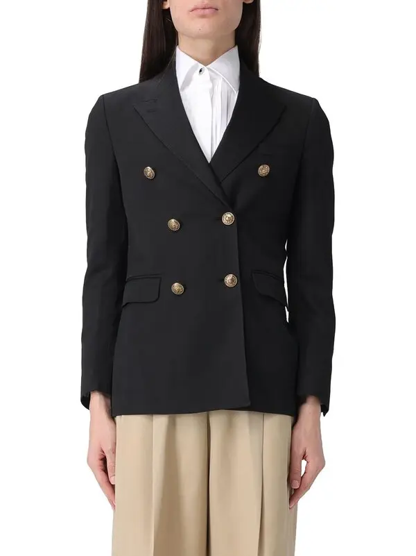 GOLDEN GOOSE Double-breasted Virgin Wool Blazer With Metal Buttons - Black