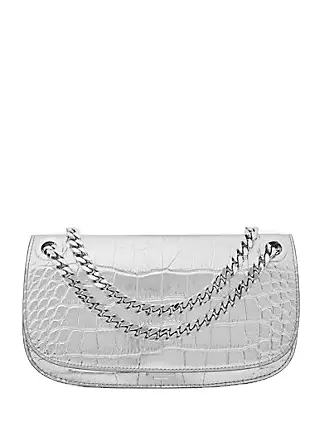 Michael Kors Christie Embossed Leather Envelope Bag - Silver