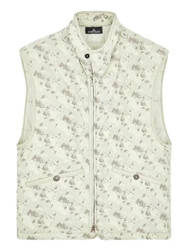 Stone Island Printed Brushed Gilet - Green