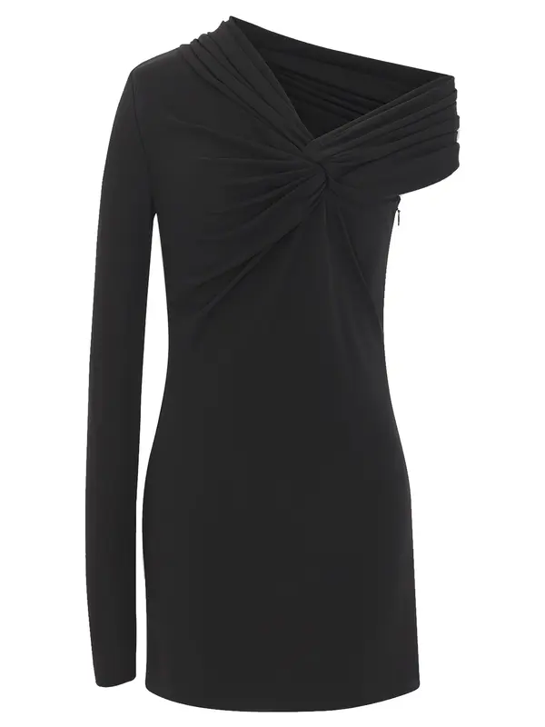 Saint Laurent One-sleeve Dress - Black