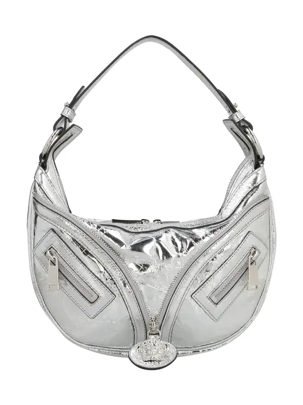 Versace Repeat Hobo Shoulder Bag - Silver