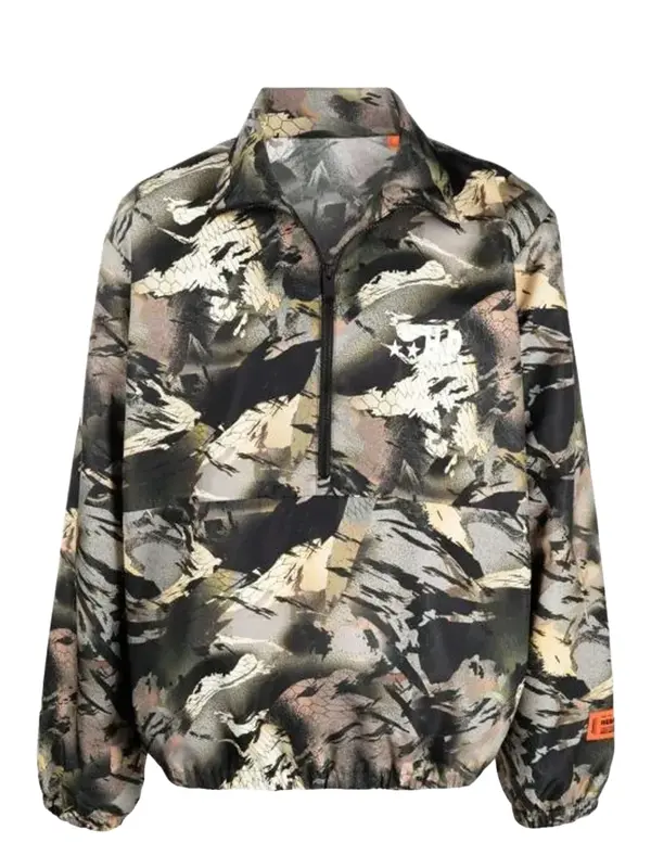 Heron Preston Camouflage Windbreaker - Green
