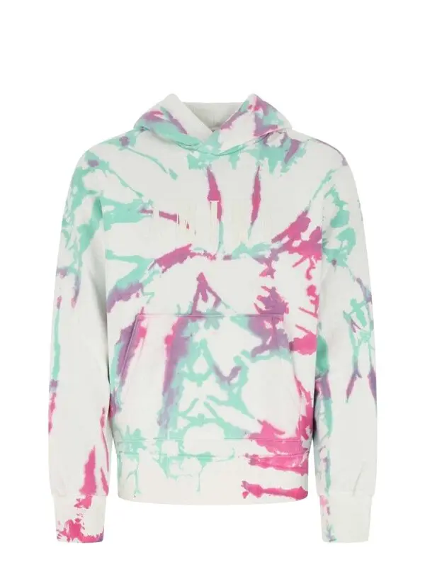 Amiri Logo Tie Dye Hooded Sweatshirt - White