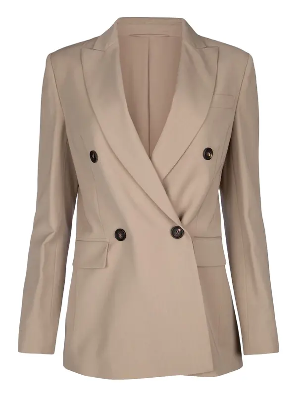 Brunello Cucinelli Wool Double-breasted Jacket - Beige