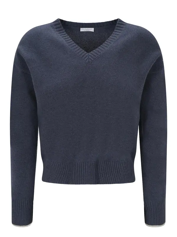 Brunello Cucinelli V-neck Sweater - Blue