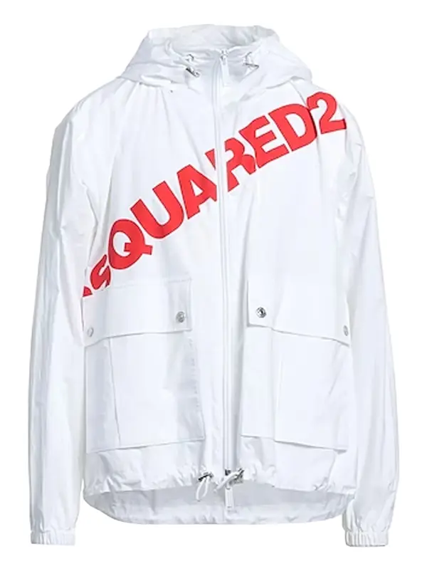Dsquared2 Logo Hooded Windbreaker - White