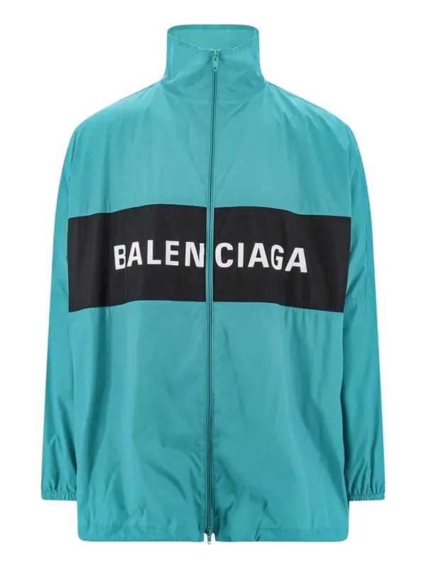 Balenciaga Windbreaker Logo Jacket - Green