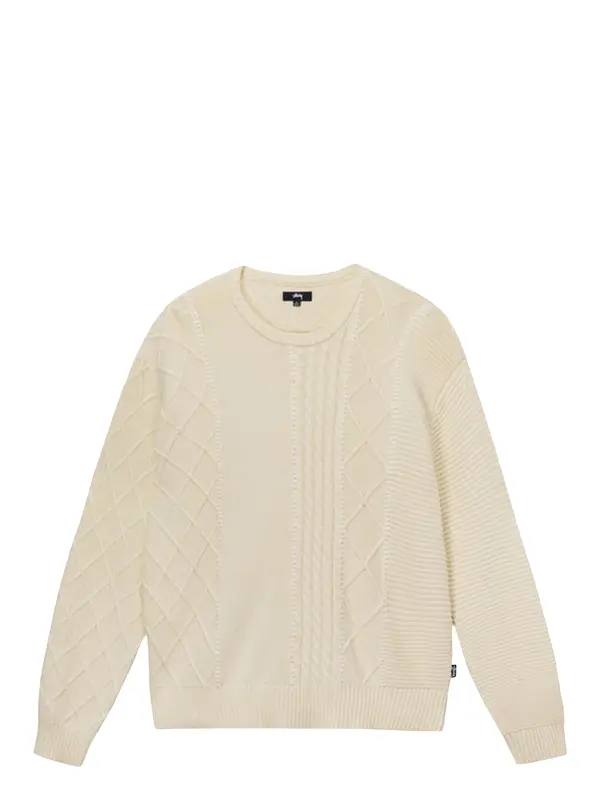 StÜssy Patchwork Crewneck Sweater - Cream