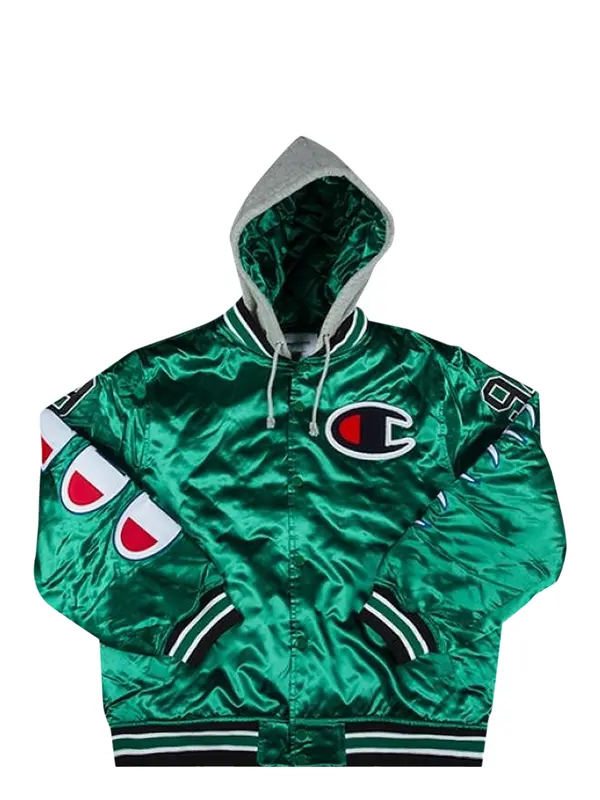 Supreme X Champion Hooded Varsity Jacket - Green