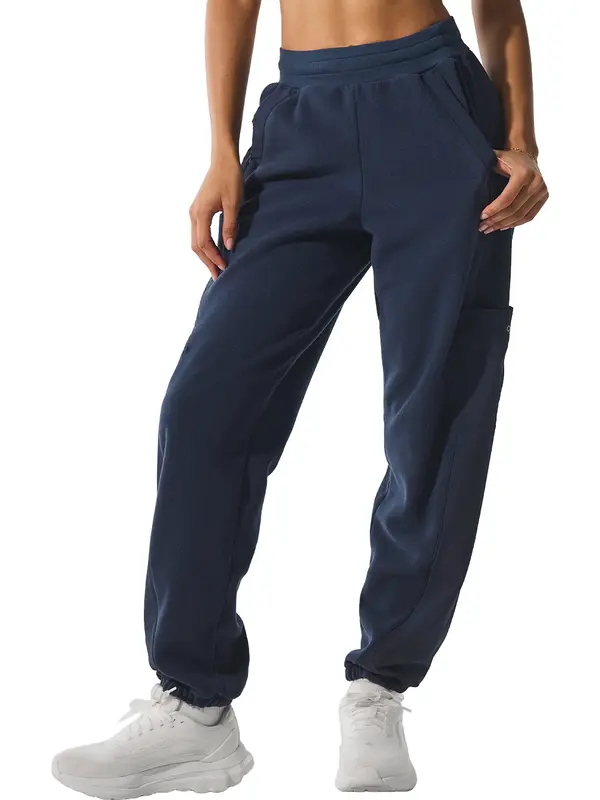 Alo Yoga Polar Fleece Wintry Mix Track Pants - Navy