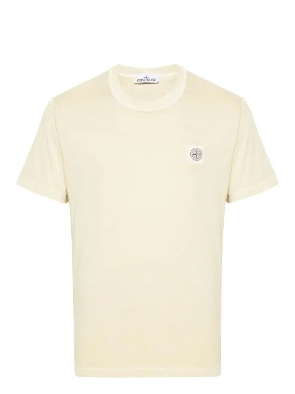 Stone Island Compass-patch Cotton T-shirt - Neutrals