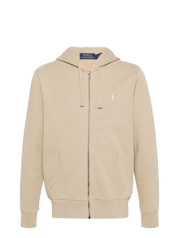 Polo Ralph Lauren Polo-pony-embroidery Zipped Hoodie - Neutrals