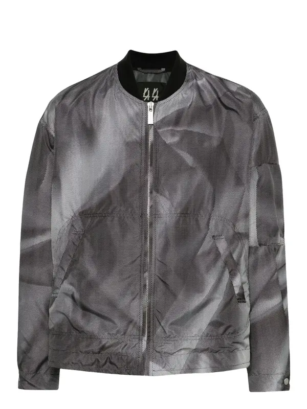 44 LABEL GROUP Crinkle Graphic-print Bomber Jacket - Black