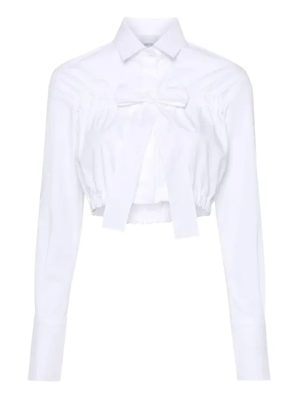 Patou Bow-detail Cropped Blouse - White