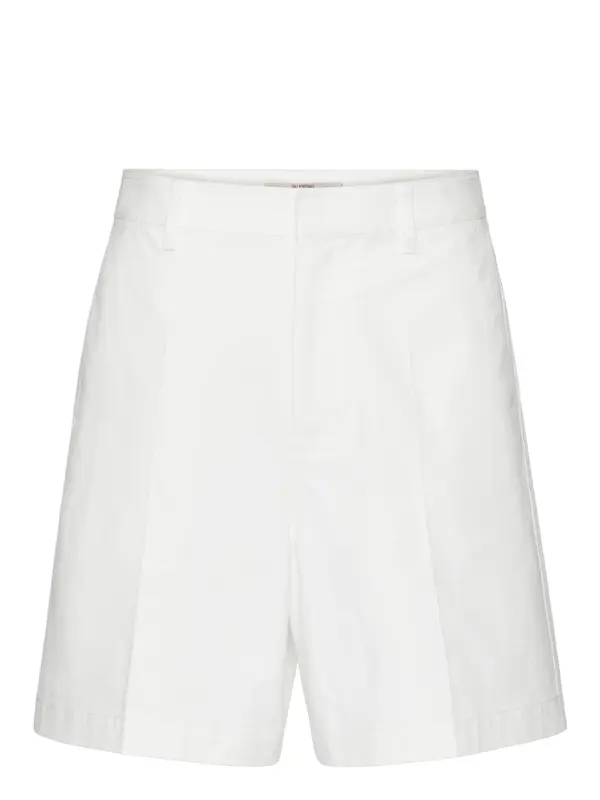 Valentino Garavani V-detail Canvas Bermuda Shorts - White
