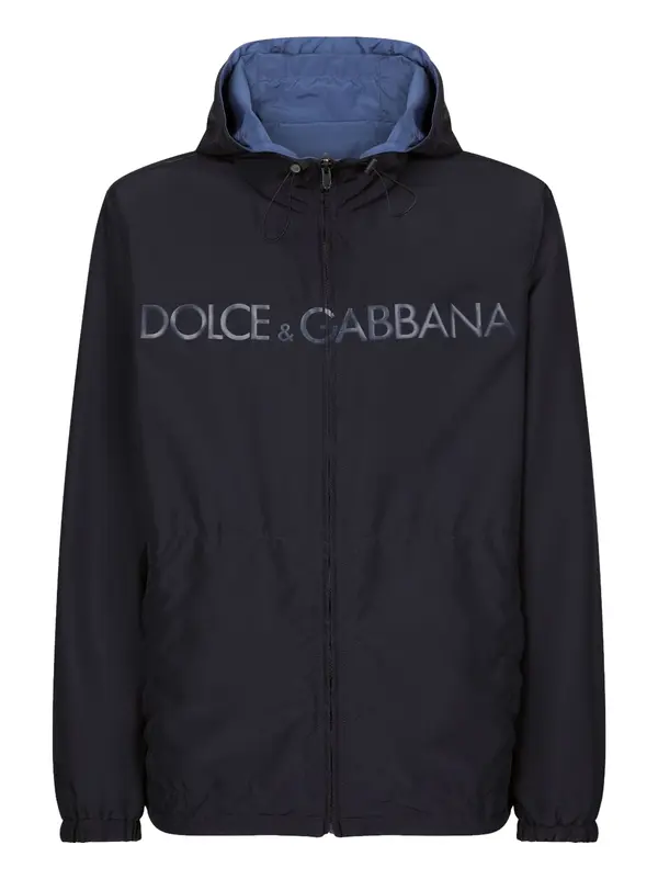 Dolce & Gabbana Logo-print Reversible Parka - Blue