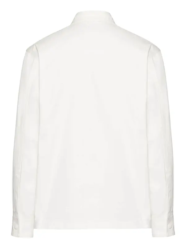Valentino Garavani V-detail Canvas Shirt Jacket - White