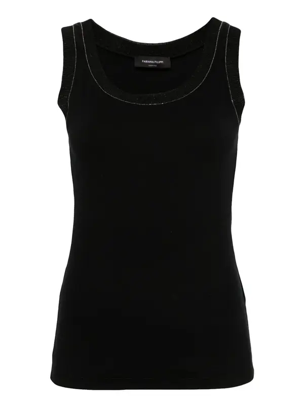 Fabiana Filippi Studded Scoop-neck Tank Top - Black